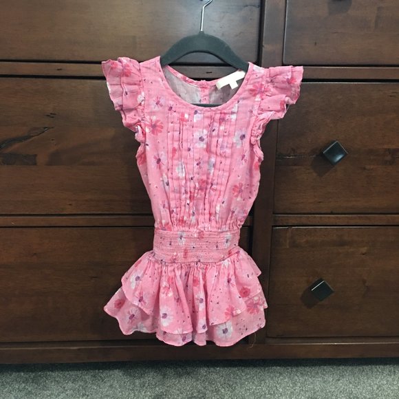 LoveShackFancy | Dresses | Loveshackfancy Pink With Flowers Tuck Bodice ...